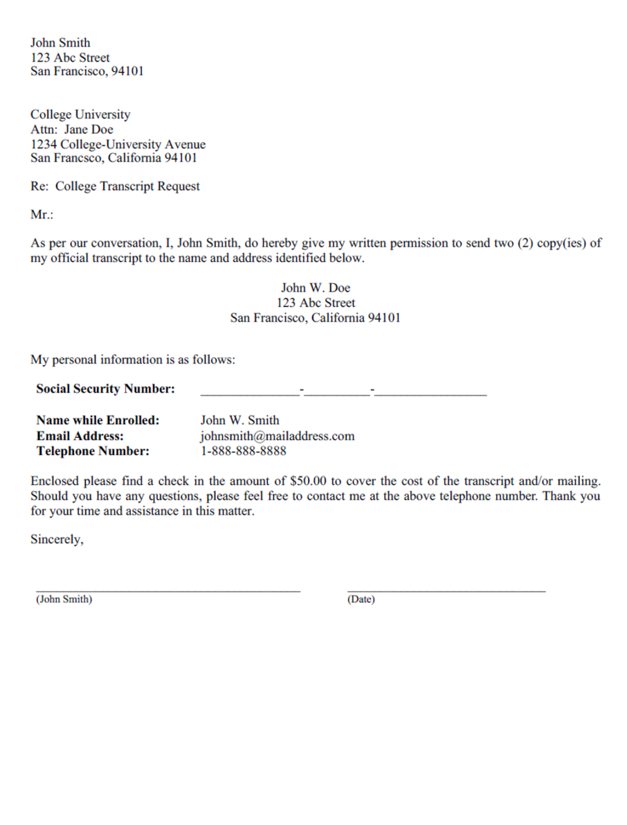 Transcript Request Form Template Create A Free Transcript Request Form